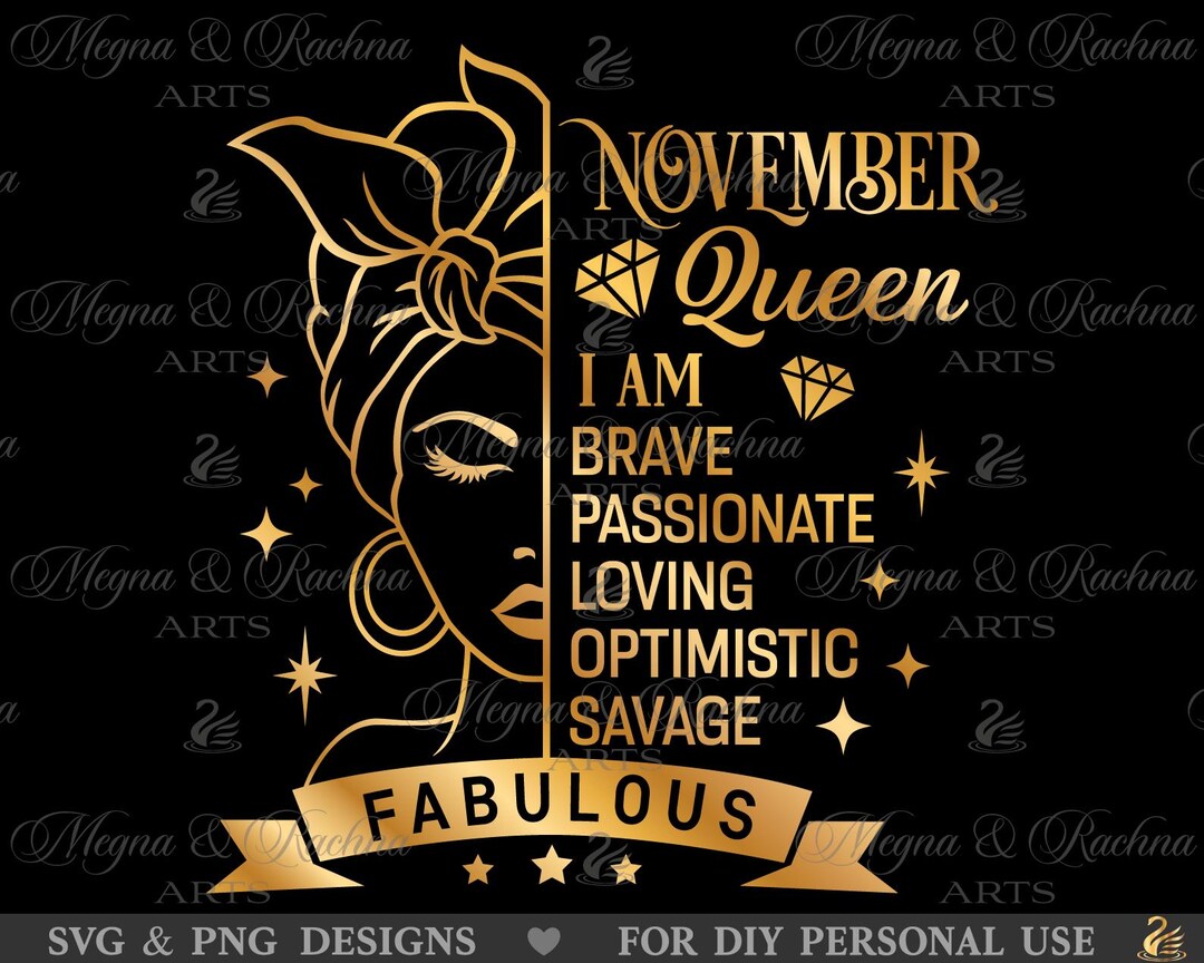 A Queen Was Born in November Happy Birthday to Me Svg, November Queen ...
