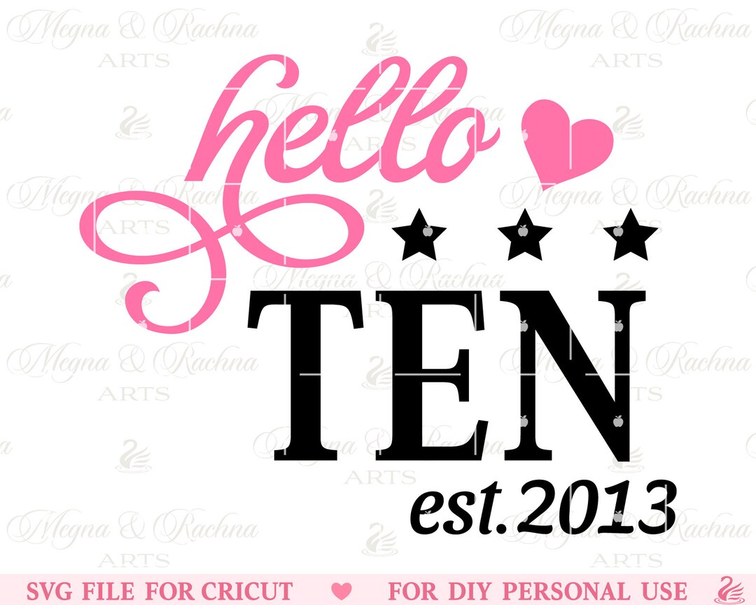 Hello Ten Svg 10th Birthday Shirt Svg Im 10 Svg Tenth Kids - Etsy