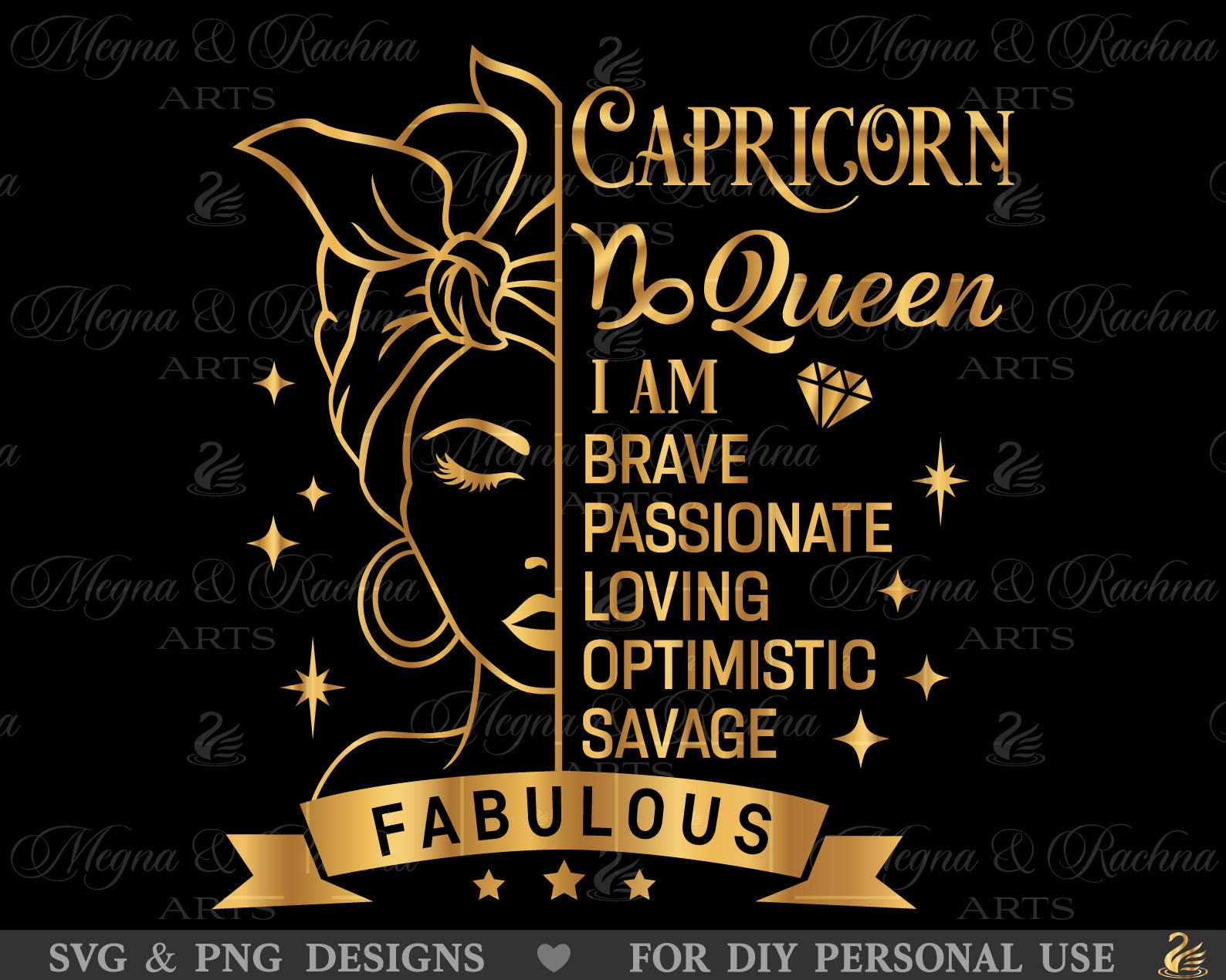 Capricorn Queen Svg Capricorn Afro Queen Svg Black Woman Etsy