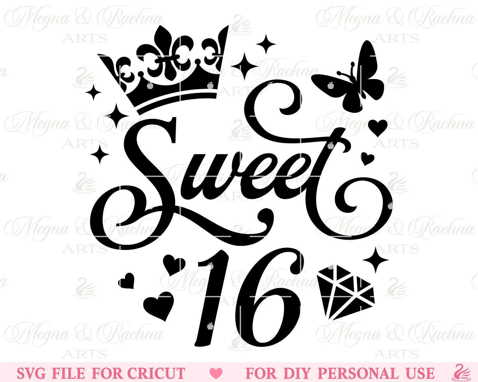 Sweet 16 Svg Sixteenth Birthday Svg Sweet Sixteen Svg 16 - Etsy