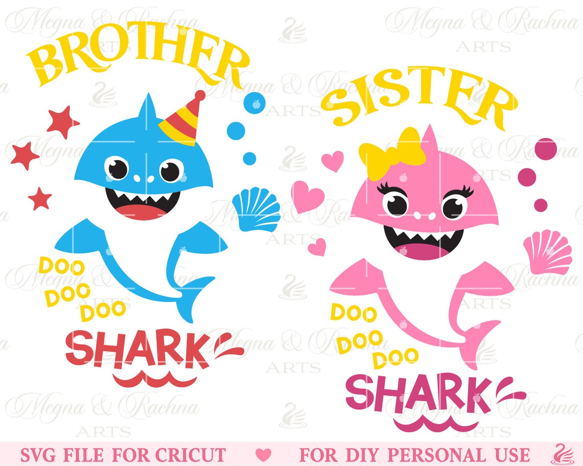 Sister Shark Svg Brother Shark Svg Shark Family Svg Shark - Etsy