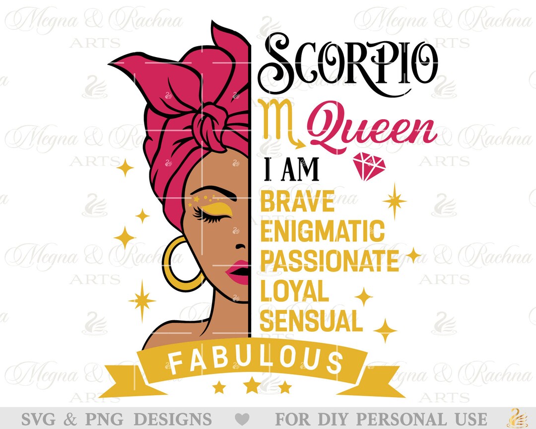 Escorpio Reina Svg Cumpleaños Reina Svg Mujer Negra Svg - Etsy España