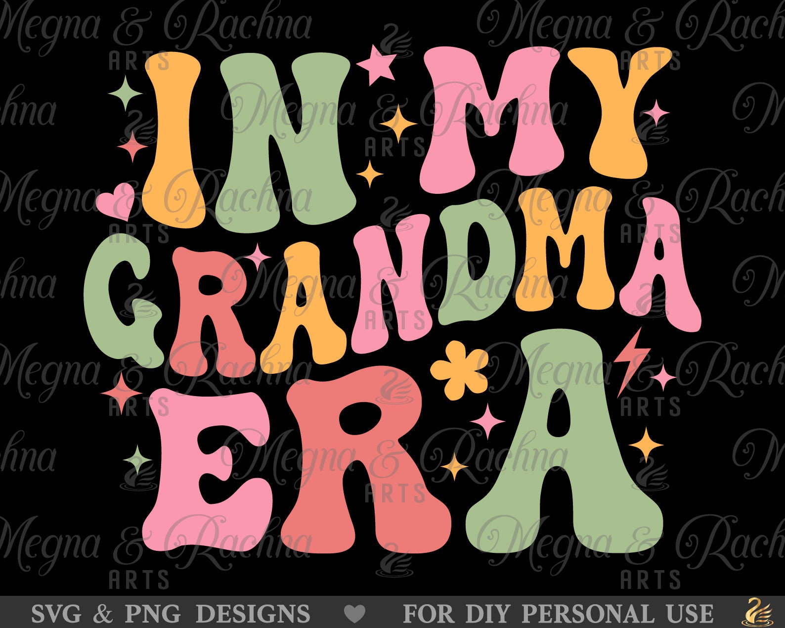 Grandma Era Svg, in My Grandma Era Svg Png, Groovy Wavy Text, Funny ...