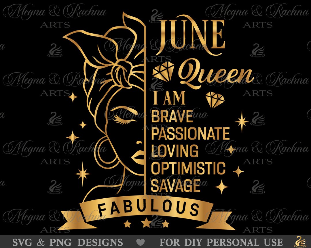 June Queen Svg, Black Woman Svg, Afro Queen Svg, A Queen Was Born in ...