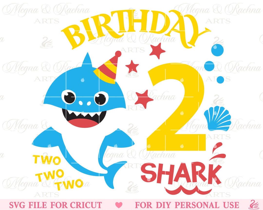 2nd Birthday Shark Svg, Shark Two Two Svg, Shark Birthday Svg, Birthday ...