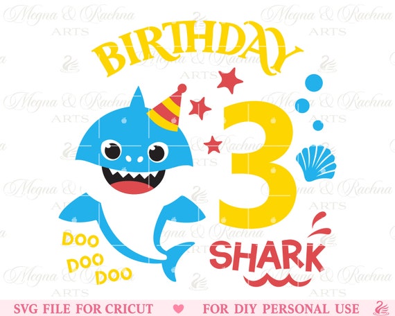 3rd Birthday Shark Svg Shark Doo Doo Svg Shark Birthday Svg - Etsy