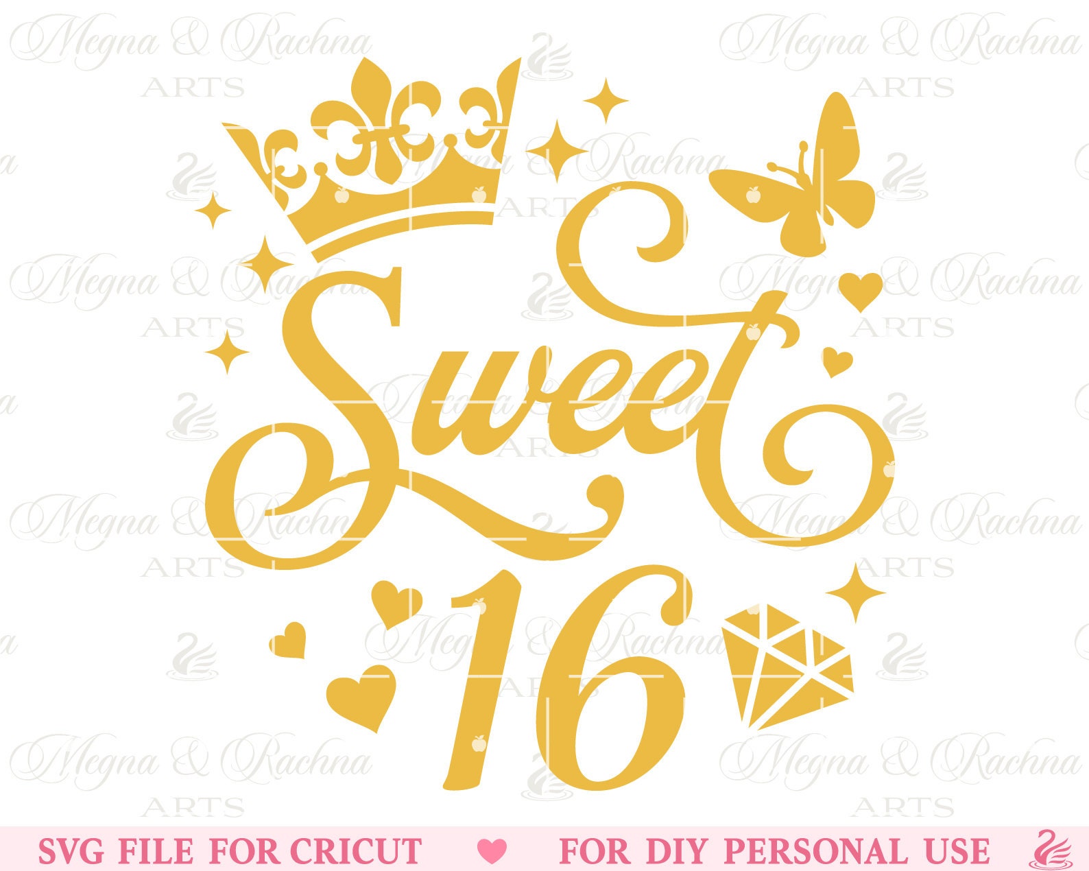 Sweet 16 Svg Sixteenth Birthday Svg Sweet Sixteen Svg 16 - Etsy