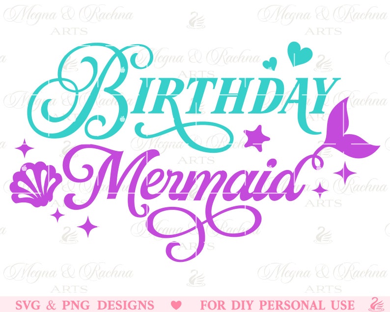 Birthday Mermaid Svg Mermaid Svg Mermaid Birthday Svg - Etsy