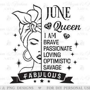 June Queen Svg, Black Woman Svg, Afro Queen Svg, A Queen Was Born in ...