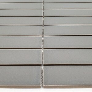 Gio Gray Glossy 1.25 X 6 Stacked Linear Porcelain Mosaic Tile - Etsy