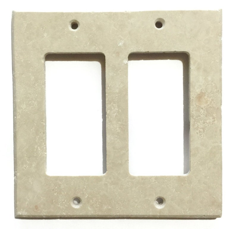 Ivory Travertine Double Rocker Switch Wall Plate / Switch Plate / Cover ...