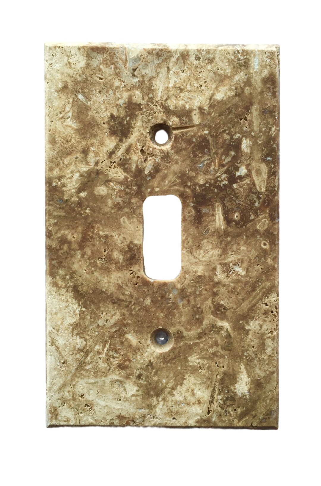 Walnut Travertine Single Toggle Switch Wall Plate / Switch Plate ...