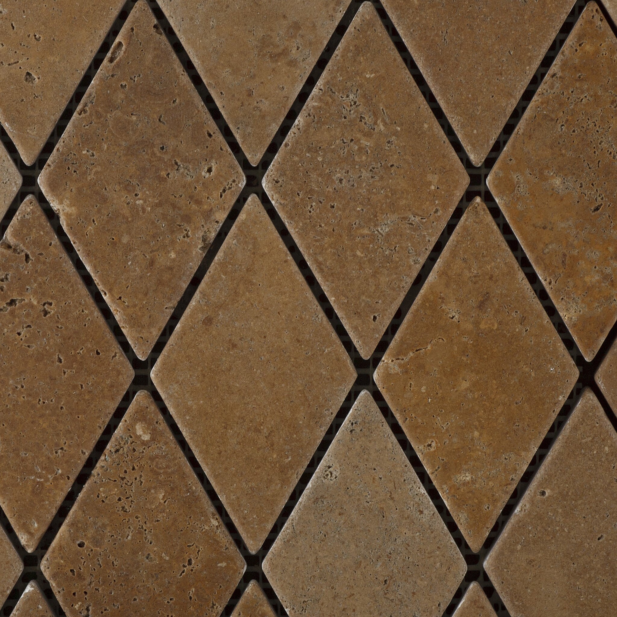 Noce Travertine 2 X 4 Tumbled Diamond Mosaic Tile - Etsy