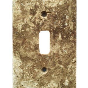 Walnut Travertine 100% Authentic Real Natural Stone Switch Wall Plates ...