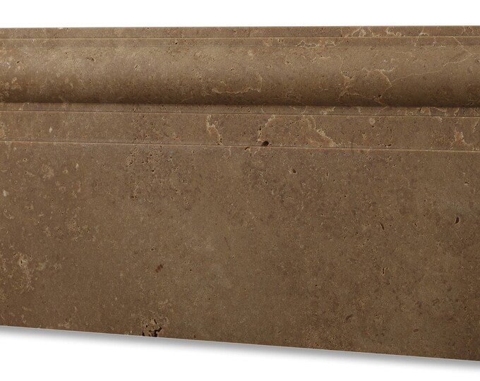 Noce Travertine Honed 6 X 12 Baseboard Trim Molding - Etsy