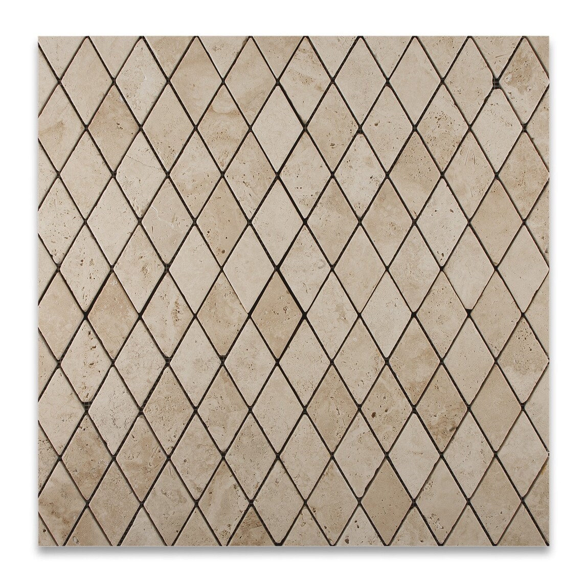 Ivory Travertine 2 X 4 Tumbled Diamond Mosaic Tile - Etsy