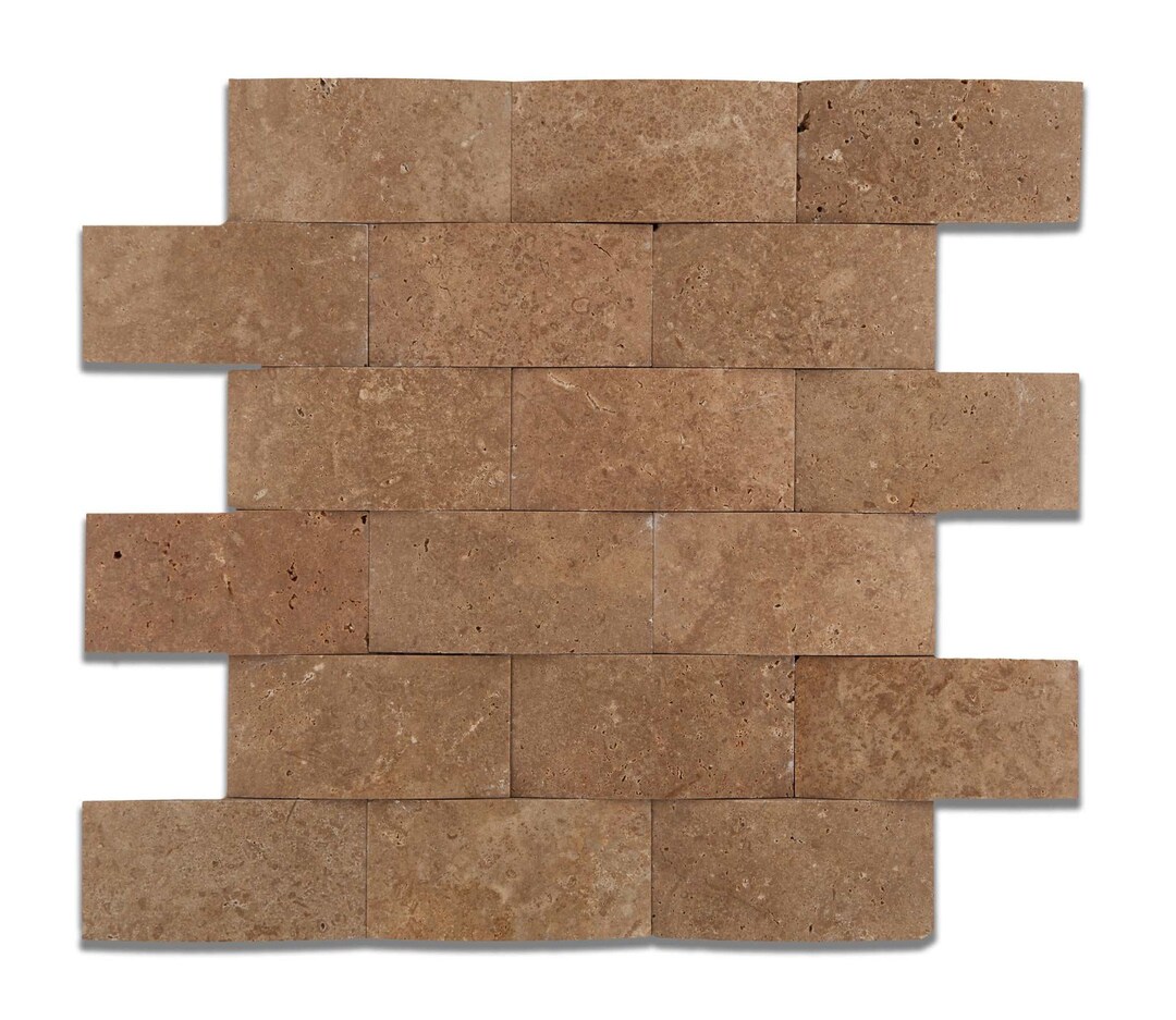 2 X 4 Noce Travertine CNC Arched 3-D Brick Mosaic Tile - Etsy