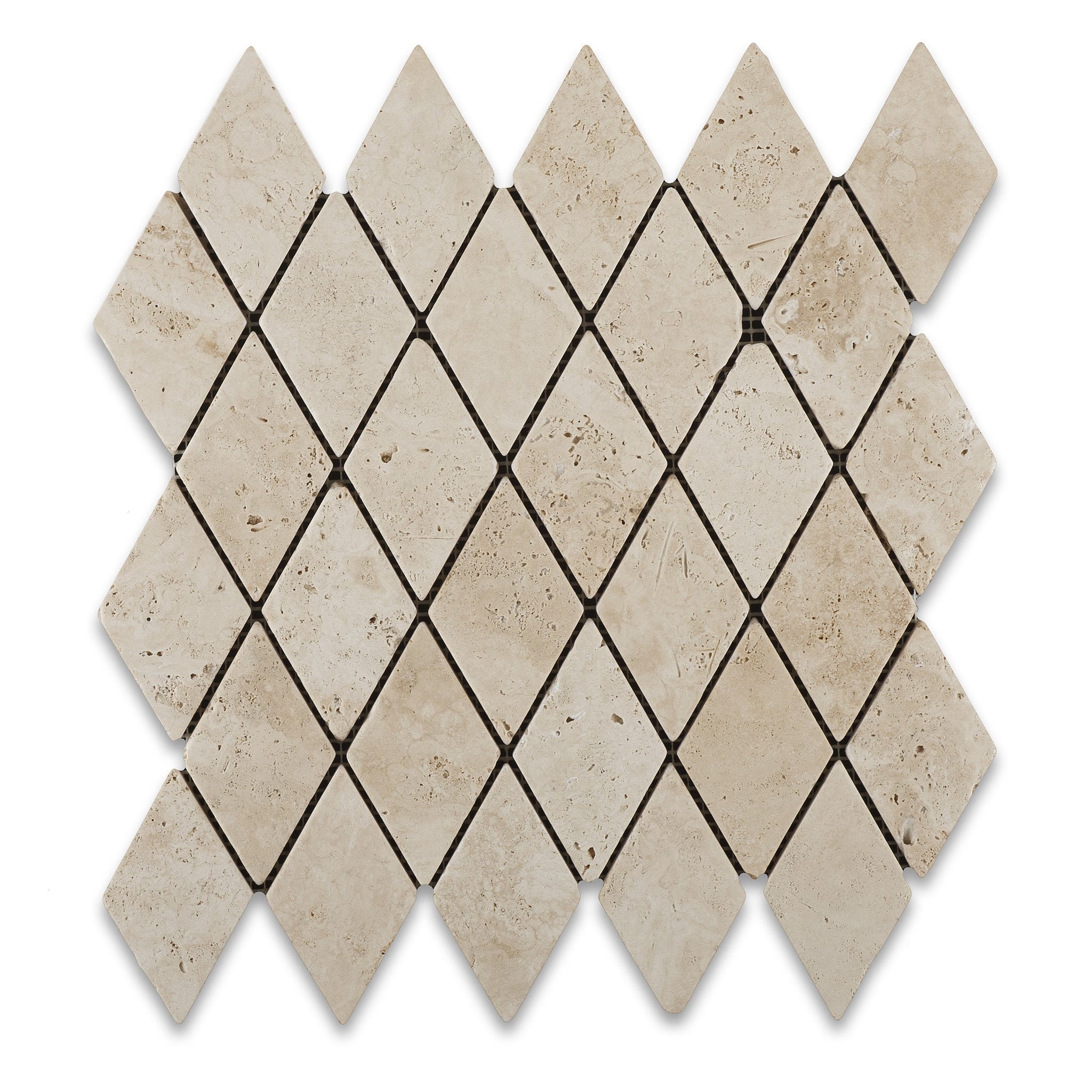 Ivory Travertine 2 X 4 Tumbled Diamond Mosaic Tile - Etsy