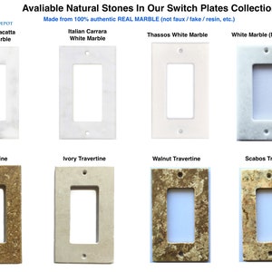 Walnut Travertine 100% Authentic Real Natural Stone Switch Wall Plates ...