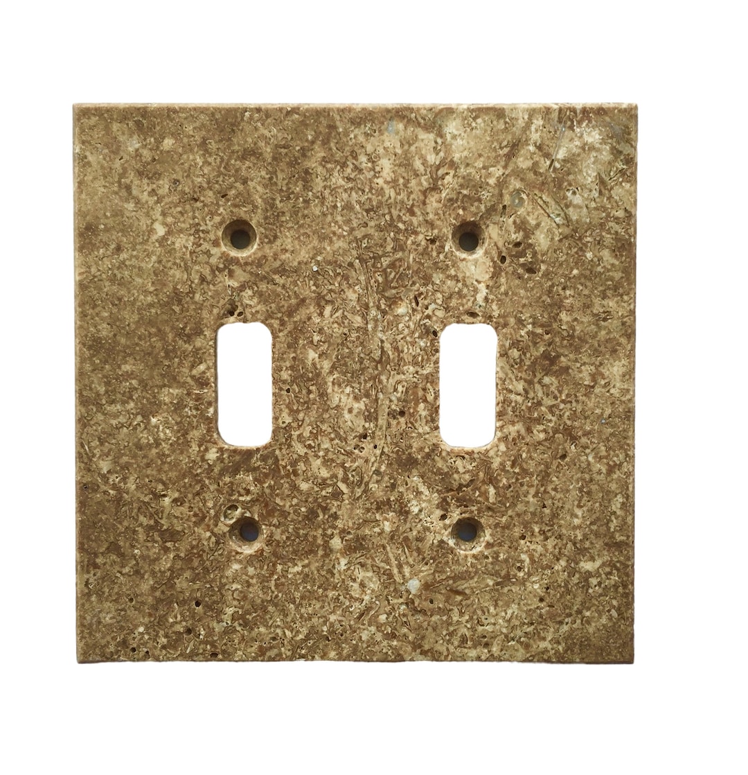 Walnut Travertine Double Toggle Switch Wall Plate / Switch Plate ...