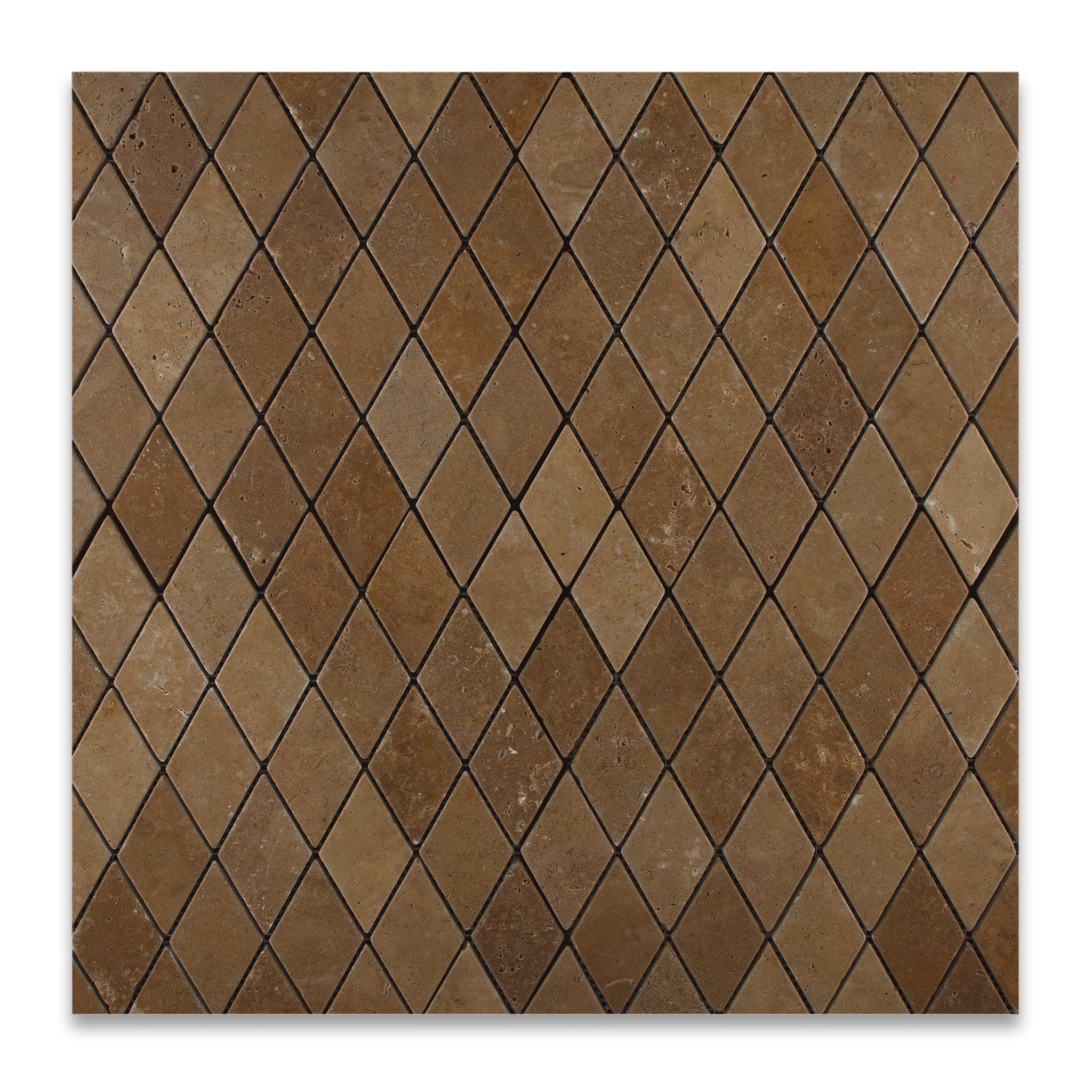 Noce Travertine 2 X 4 Tumbled Diamond Mosaic Tile - Etsy