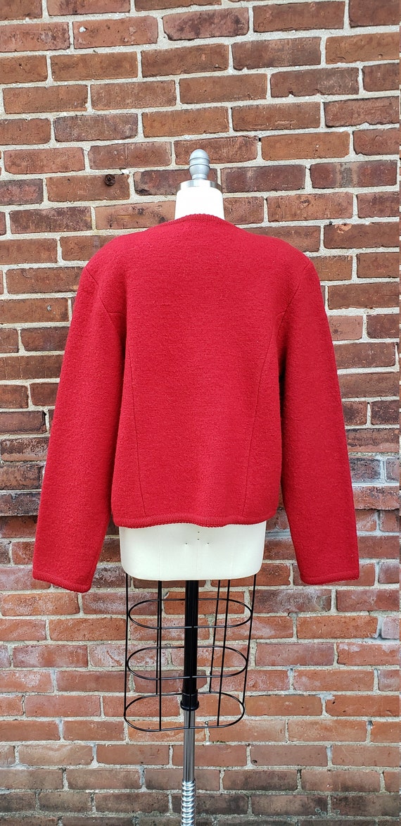 Vintage red wool cardigan sweater top Medium - Gem