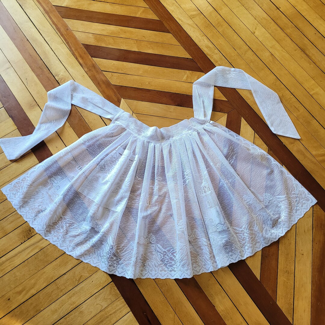 White Lace Vintage Apron Handmade Lighthouse Womens Osfm - Etsy