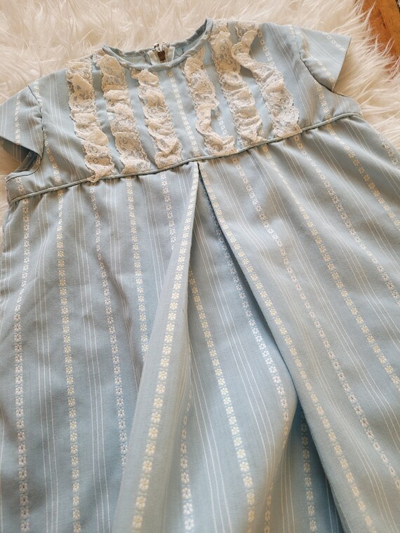 Light blue toddler girls vintage 1960s dress lace 4t - Gem
