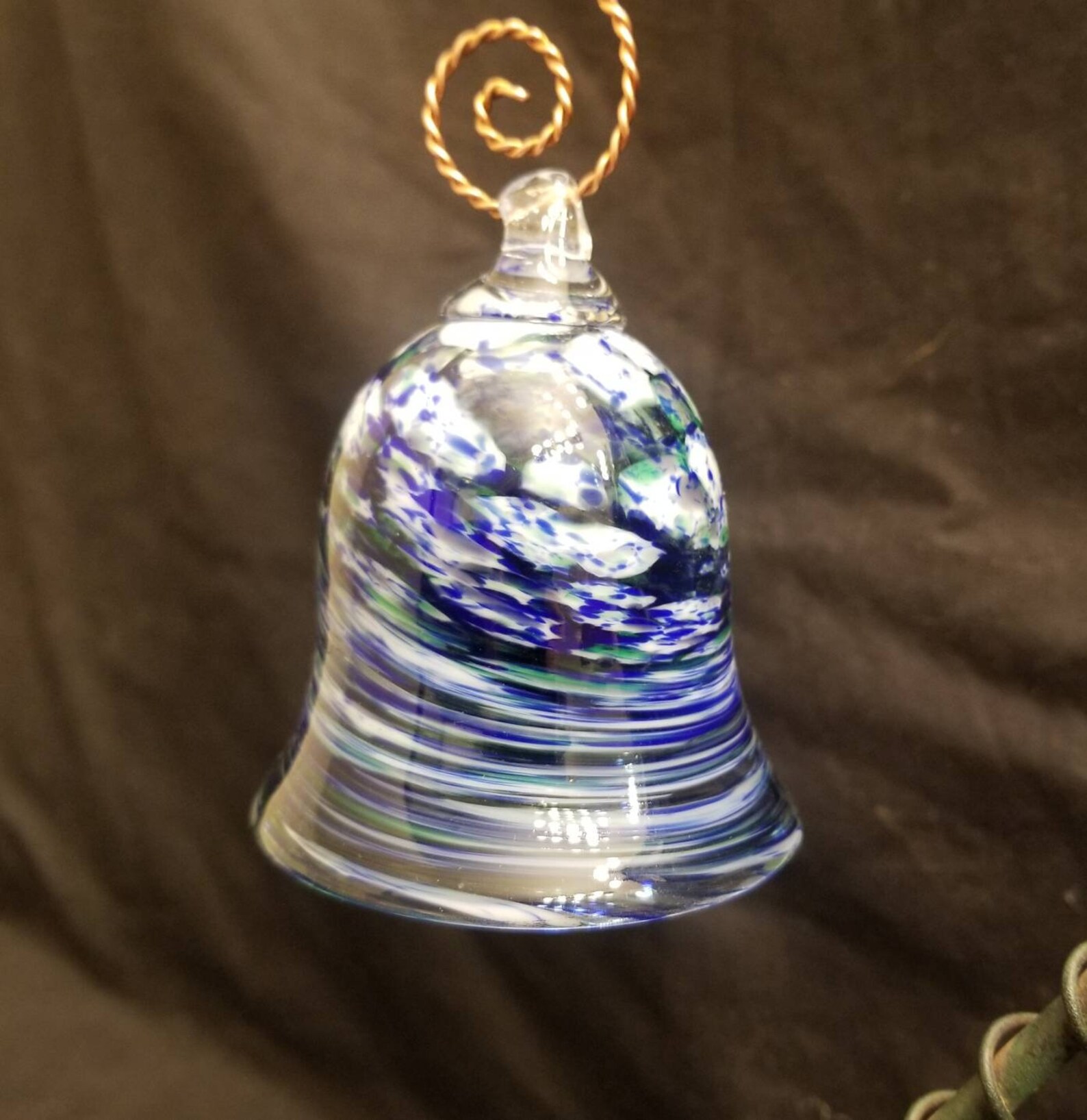 Hand Blown Glass Bell Christmas Ornament. With Quartz Crystal - Etsy