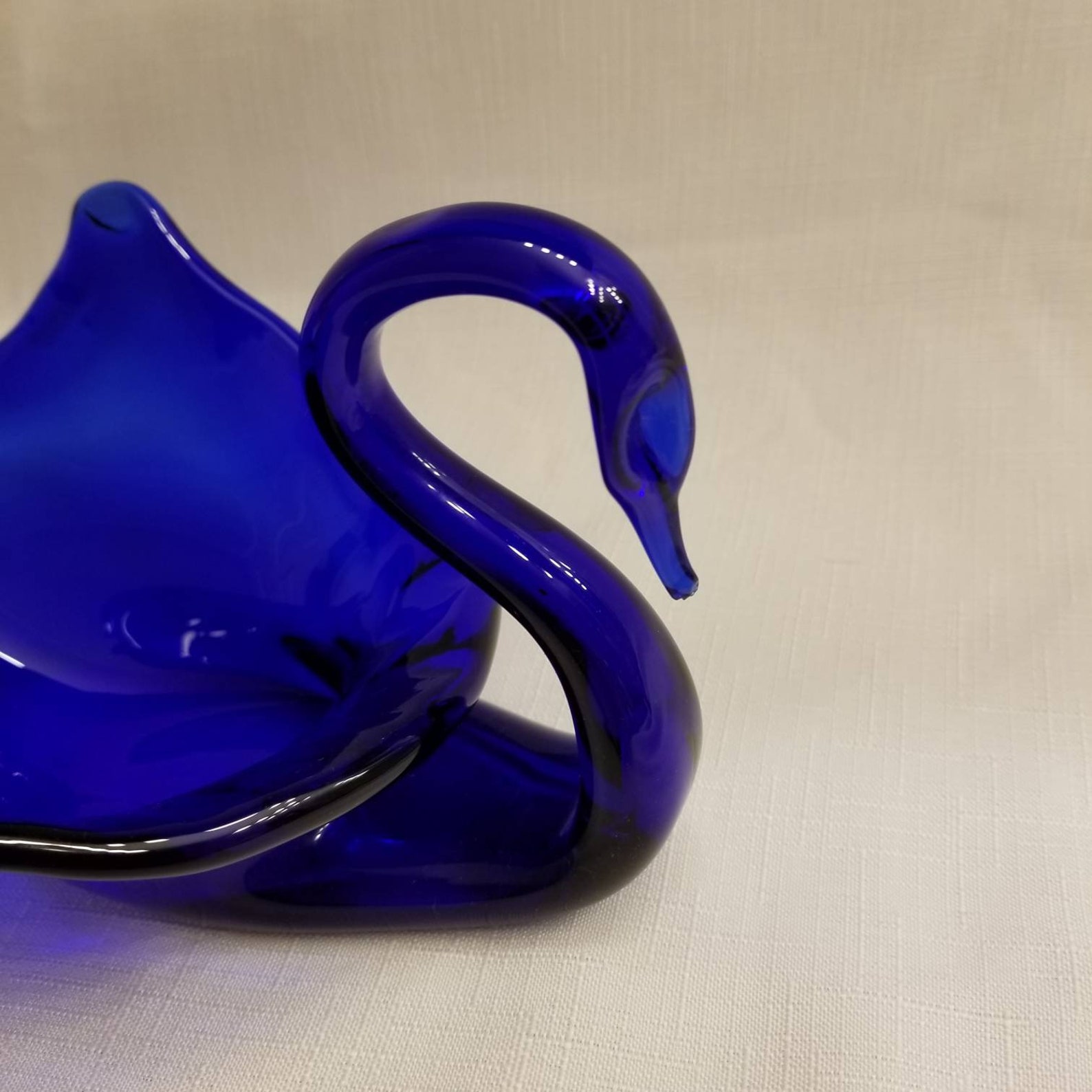Hand Blown Glass Swan Candy Dish Bowl. Cobalt Blue. by Hamonartglass - Etsy