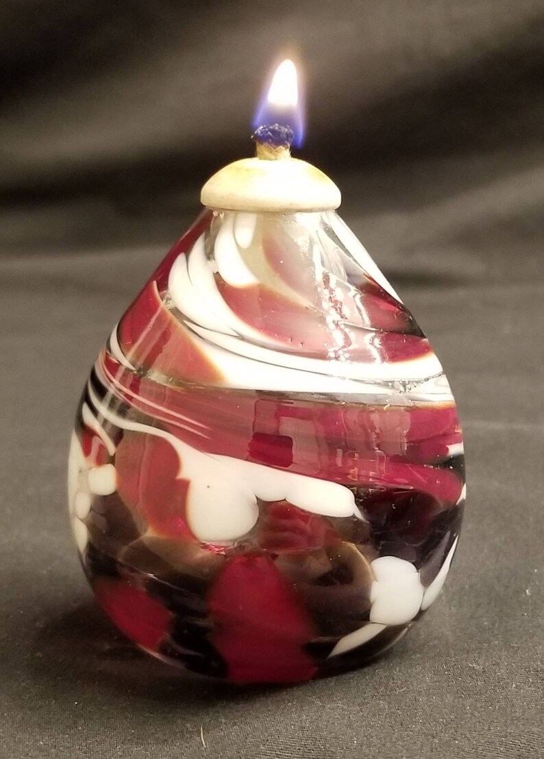 Hand Blown Glass Oil Lamp. Tiki Torch/oil Candle. by Hamonartglass ...