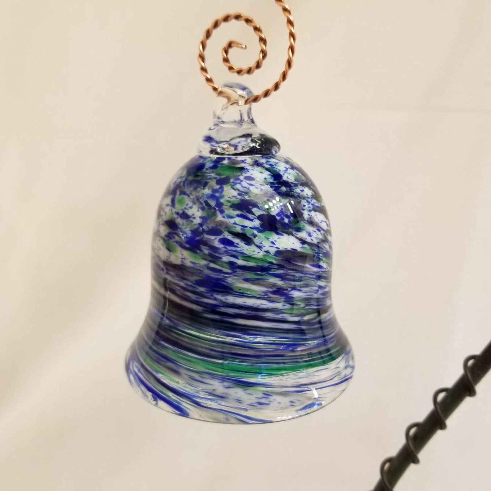 Hand Blown Glass Bell Christmas Ornament. With Quartz Crystal - Etsy