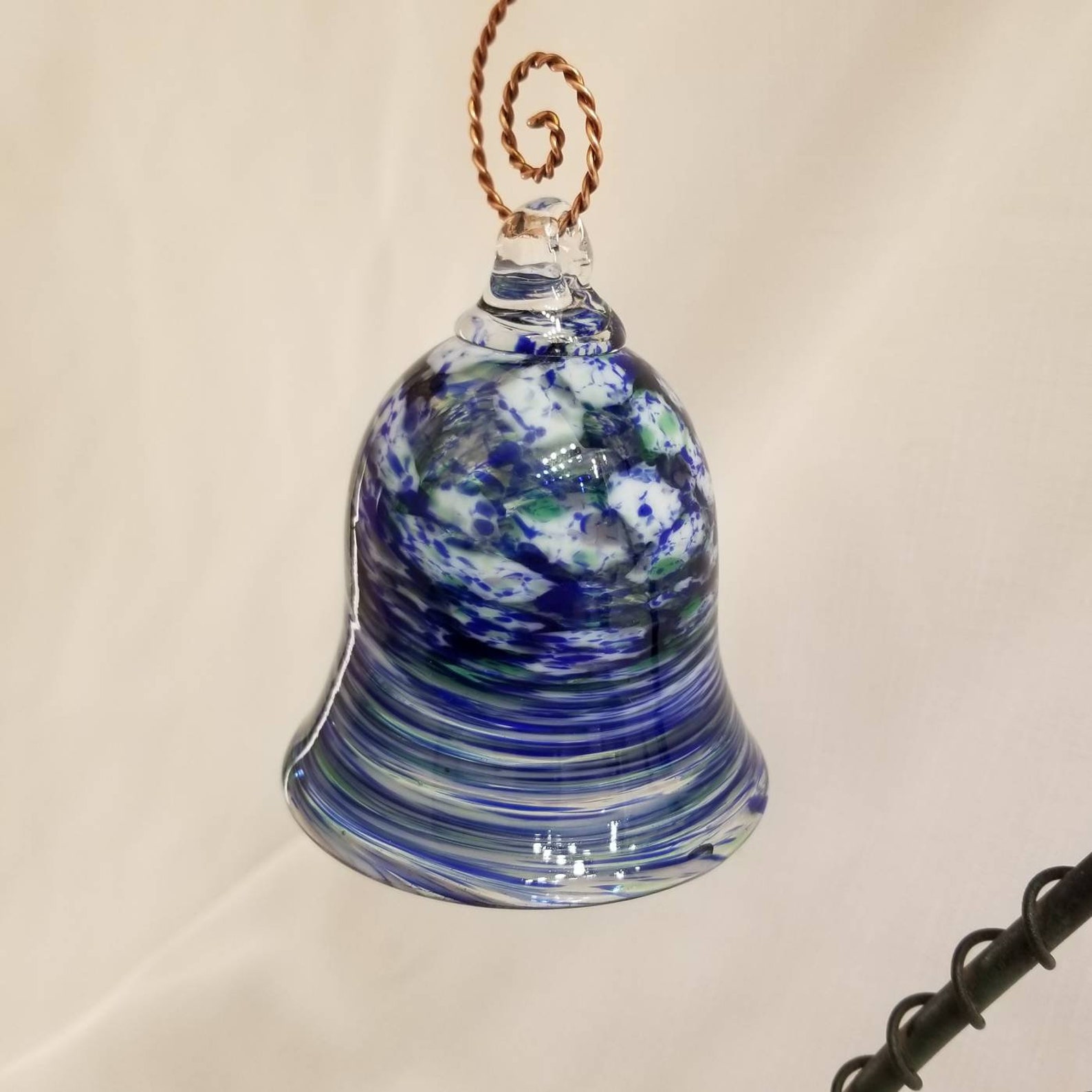 Hand Blown Glass Bell Christmas Ornament. With Quartz Crystal - Etsy
