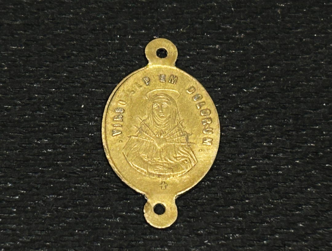Antique Brass Our Lady of Sorrows Medal: Virgo Septem Dolorum - Etsy