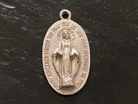 Vintage Sterling 1830 Miraculous Medal Catholic Sterling | Etsy