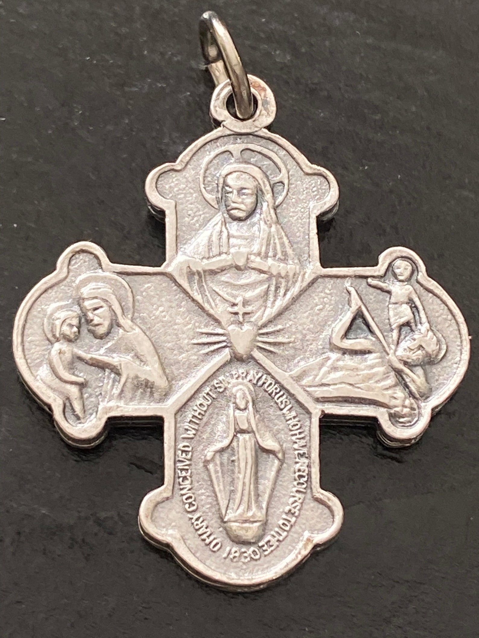 Vintage 4way Religious Medal Sacred Heart St Joseph St - Etsy