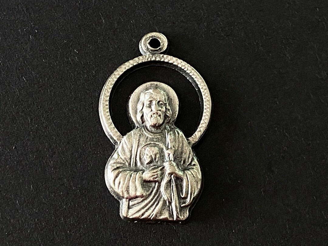 Vintage Silver Sacred Heart Medal: Open Cut Religious Charm - Etsy