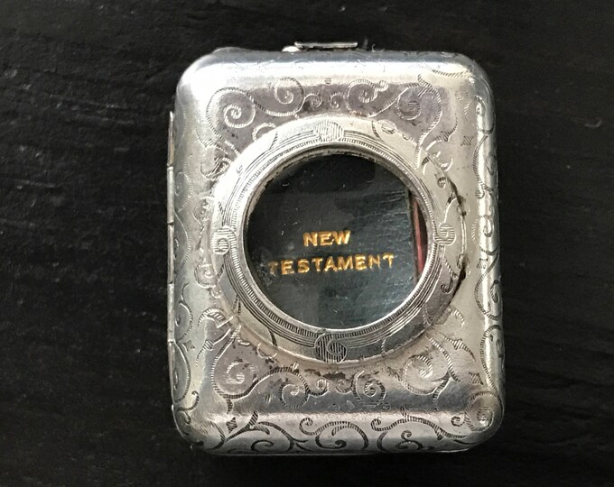 Antique 1895 Mini New Testament in Metal Case With Magnifying Glass ...