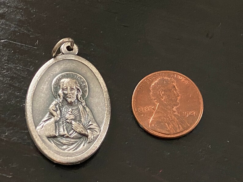 Vintage Scapular Sacred Heart Jesus Medal Our Lady of Mt - Etsy