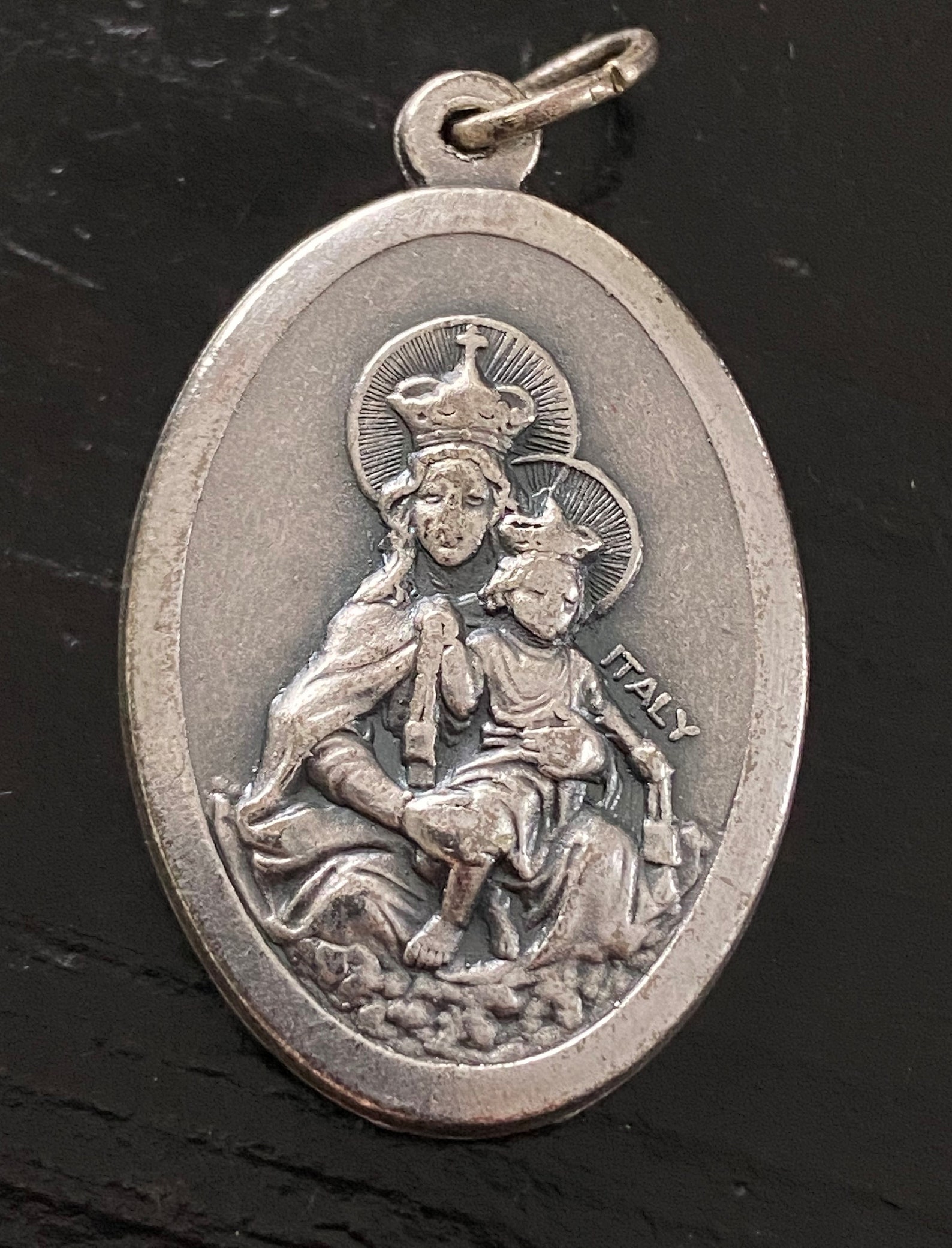 Vintage Scapular Sacred Heart Jesus Medal Our Lady of Mt - Etsy