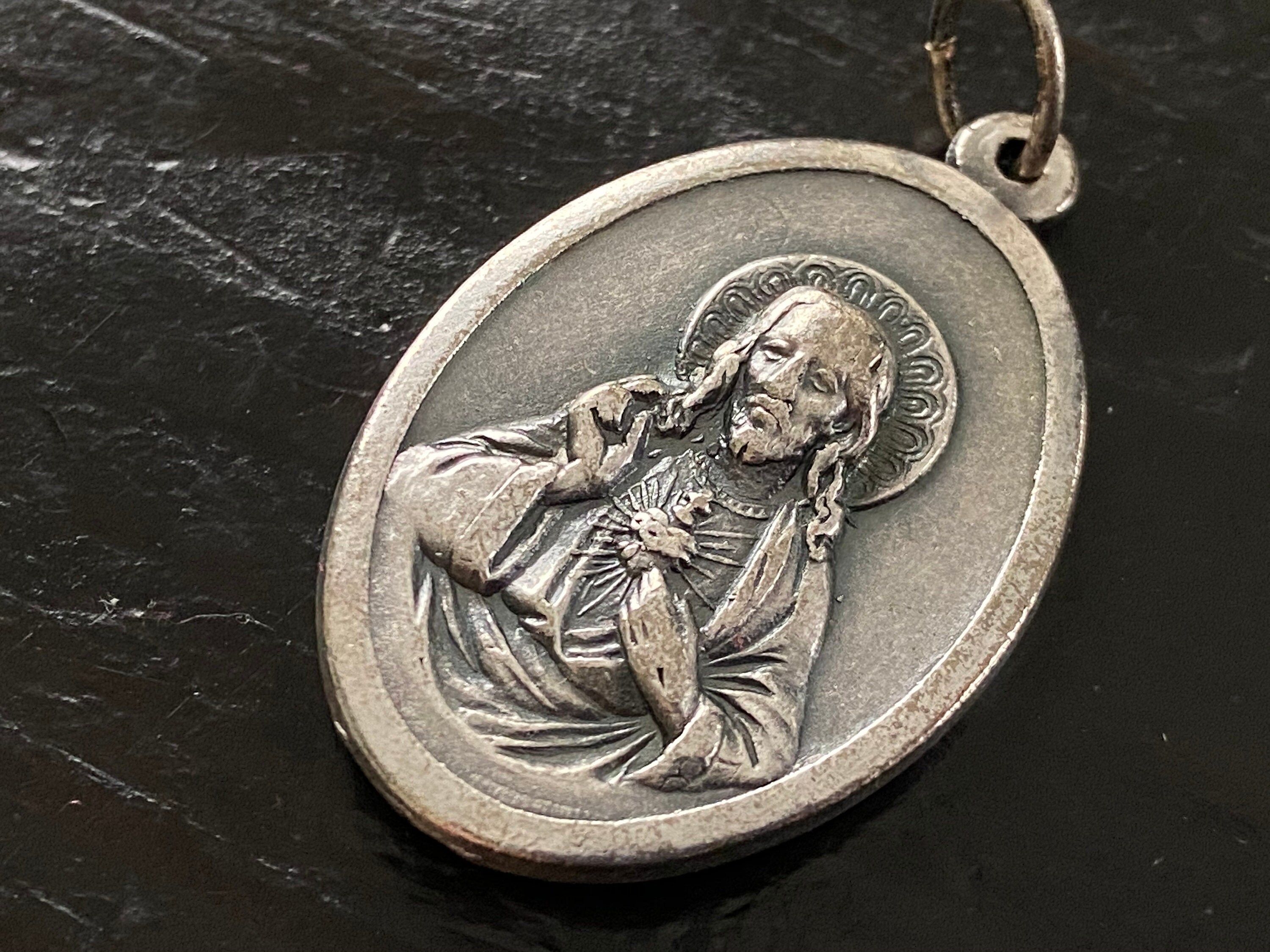 Vintage Scapular Sacred Heart Jesus Medal Our Lady of Mt - Etsy