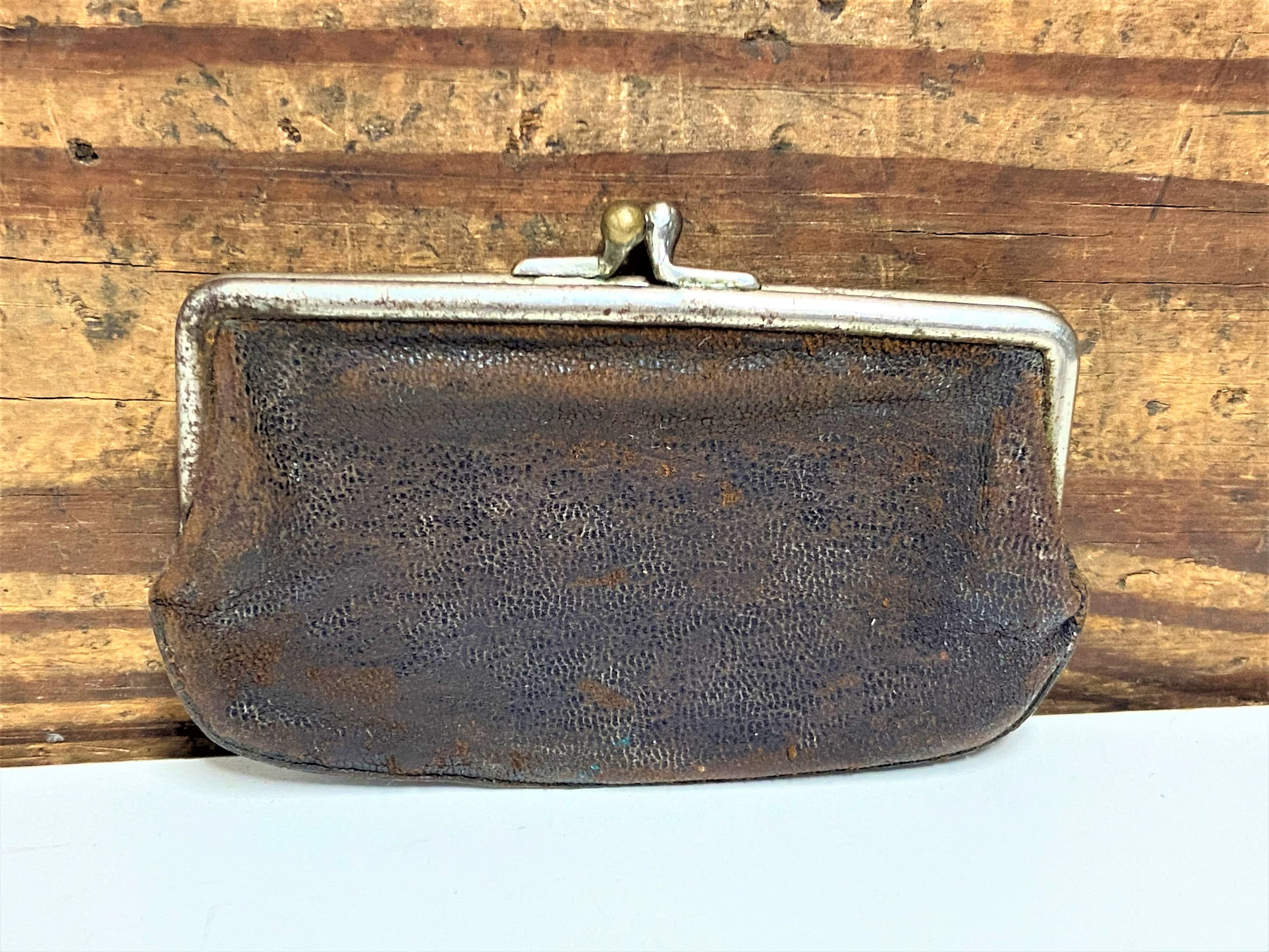 Antique Leather Coin Purse Old Leather Coin Purse Leather - Etsy