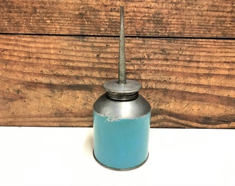 Antique Blue Oil Can - Etsy