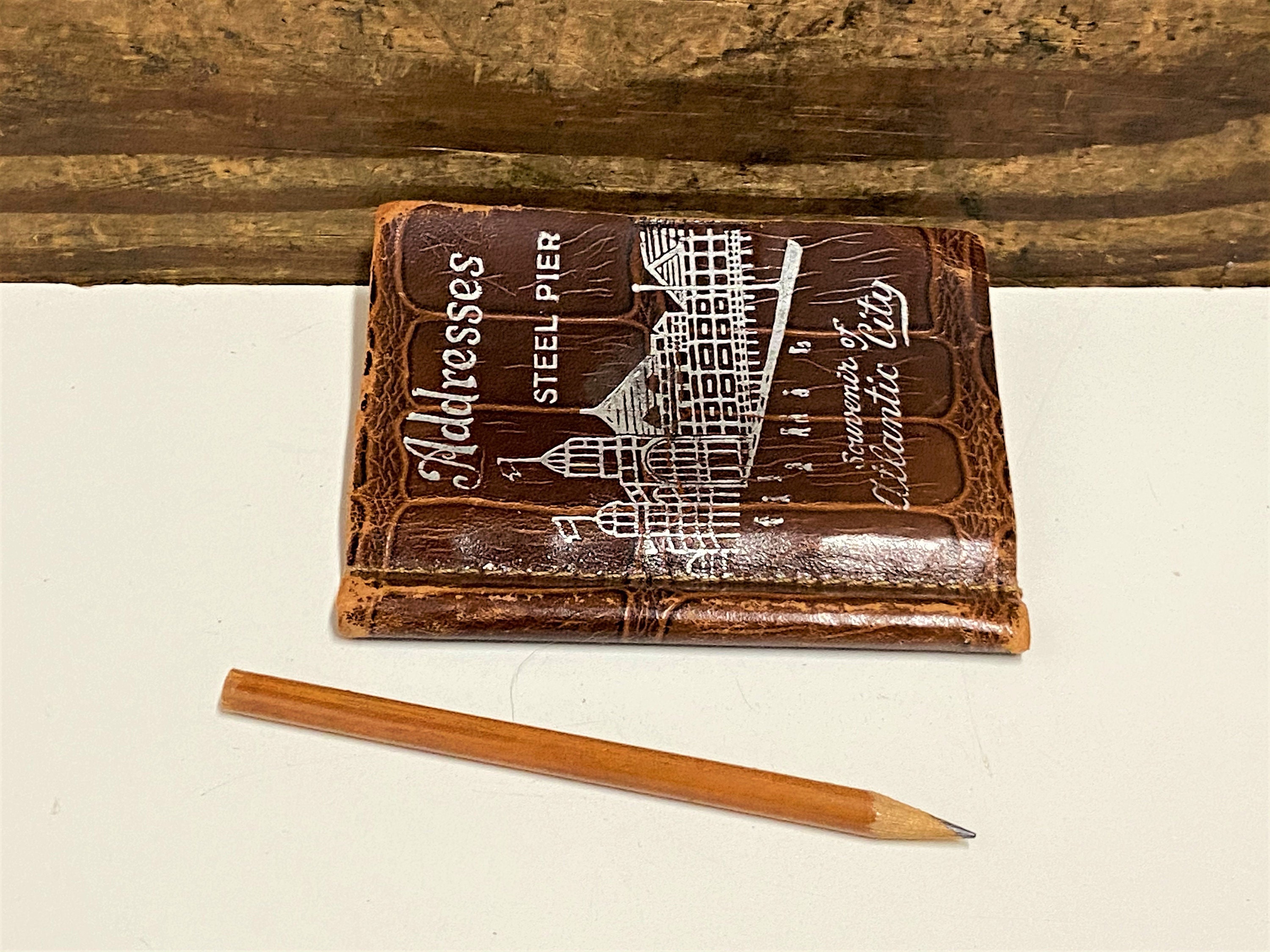 Antique Pocket Notebook Atlantic City Address Book Antique Desk Prop ...