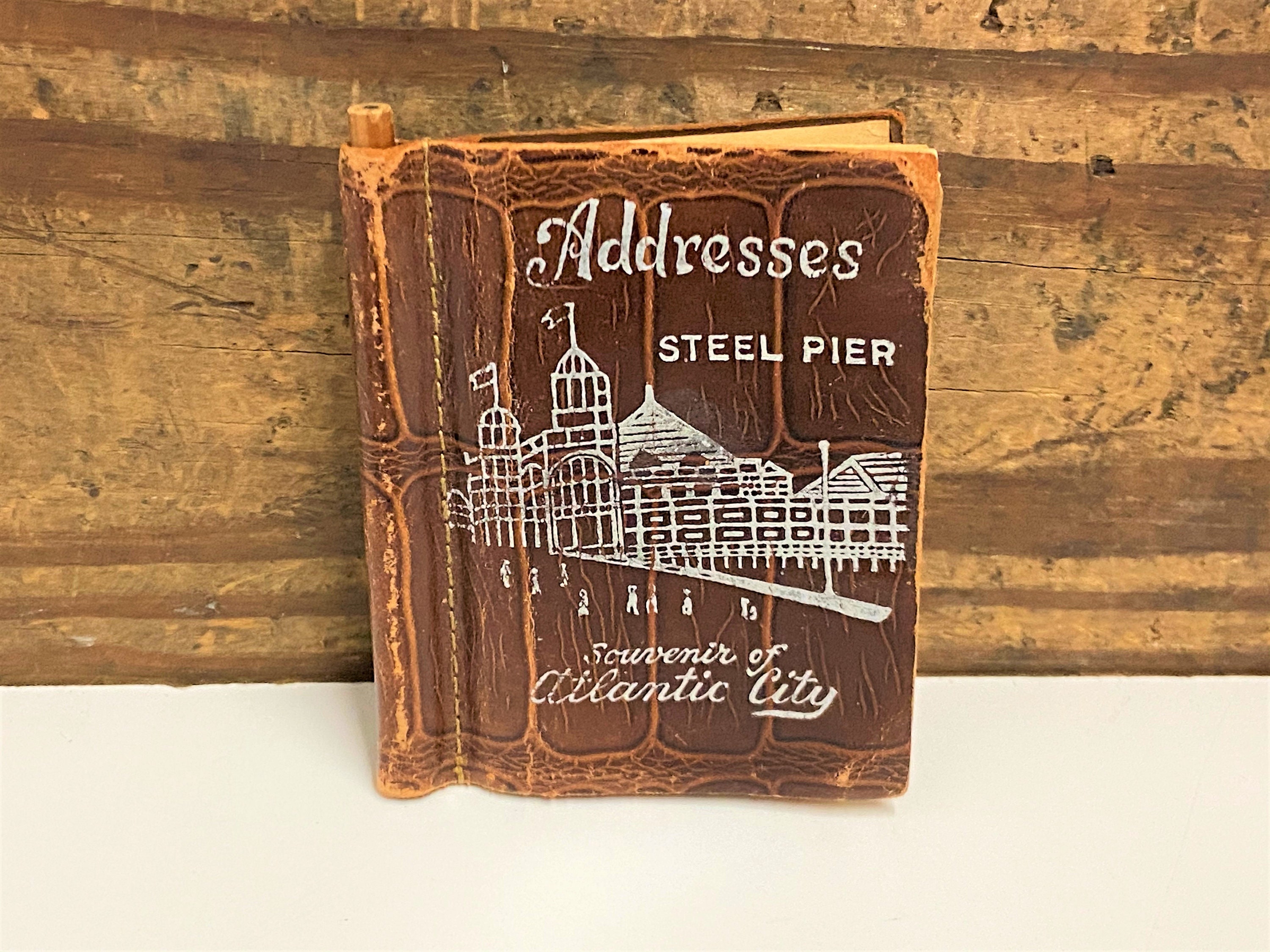 Antique Pocket Notebook Atlantic City Address Book Antique Desk Prop ...
