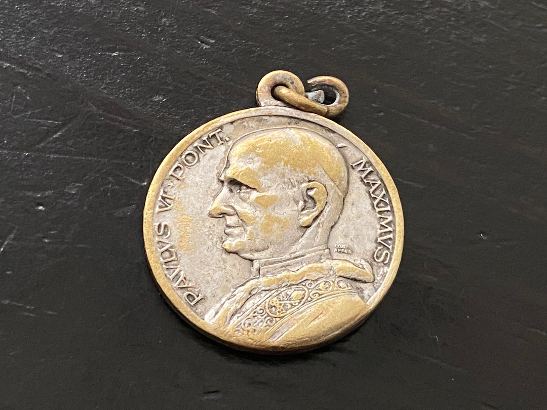 Vintage Paulus VI Pont Max Religious Medal, Vintage Catholic Pope Jubilaeus Extraordinarius ...