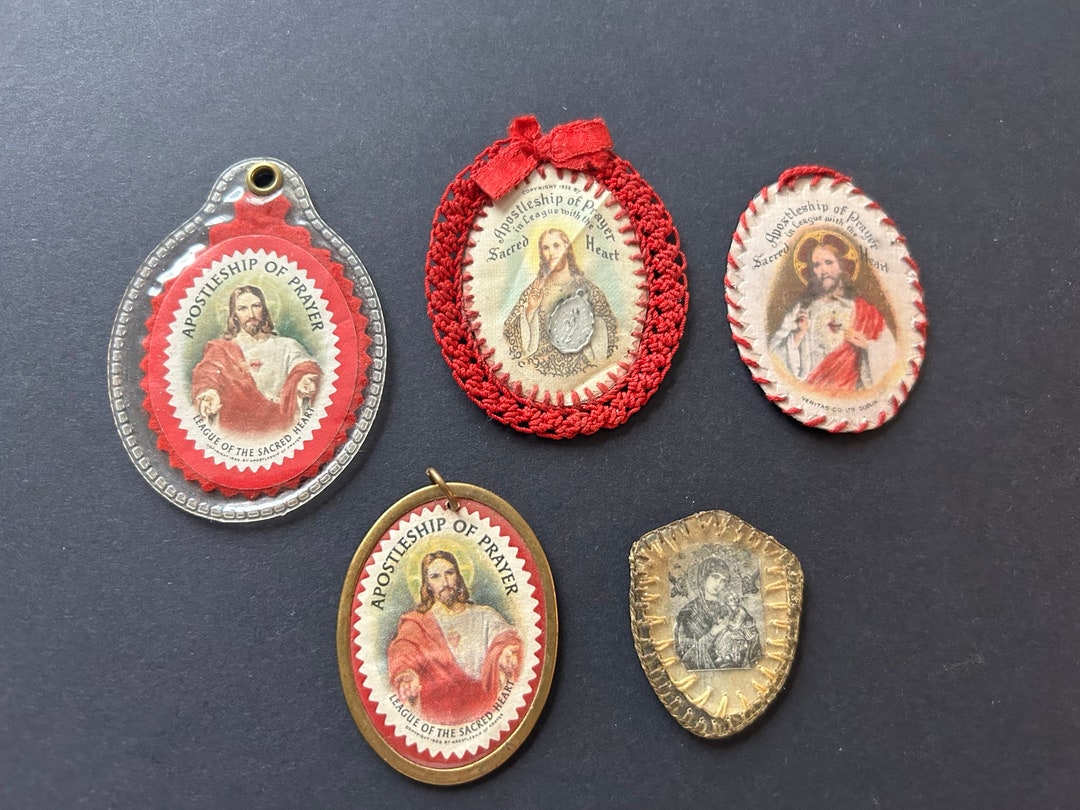 5 Antique Apostleship of Prayer Badges Scapular Badges 1936 - Etsy