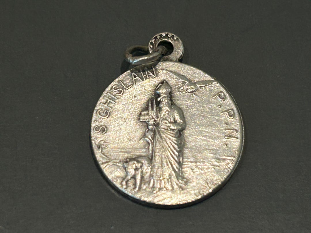 Antique French St Ghislain Medal/charm, Signed by A Penin, Apostle of ...
