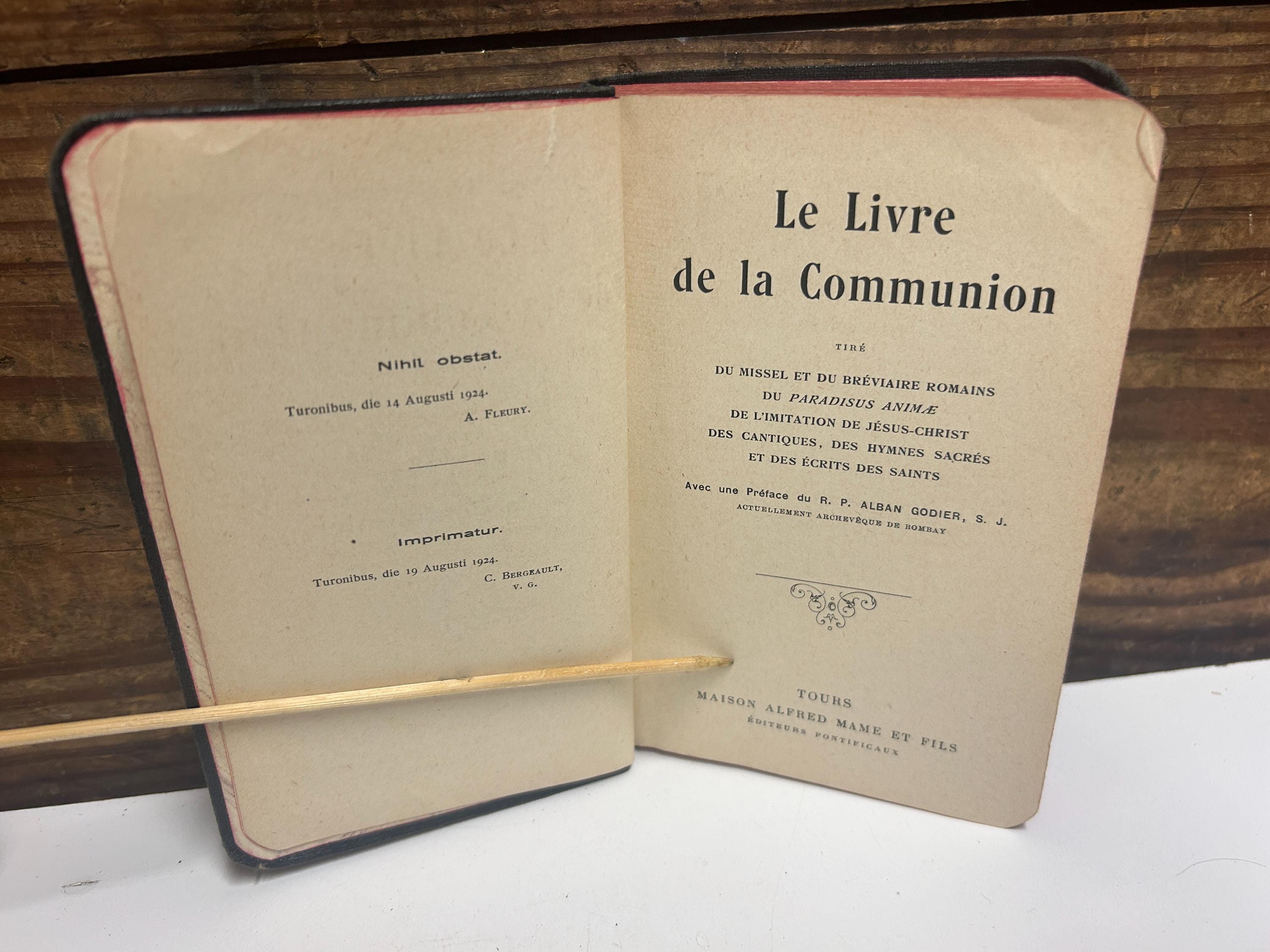 Antique 1924 French Book of Communion Prayer Book, Antique Prayer Book ...
