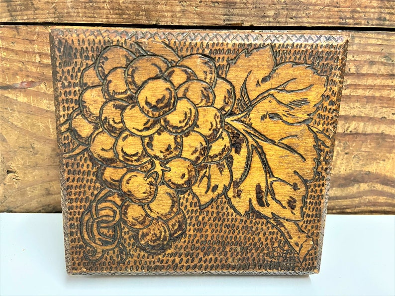 Vintage Flemish Wood Box Flemish Art Grape Leaf Design - Etsy